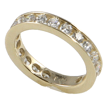 14k Gold Channel Set CZ/Cubic Zirconia Eternity Ring Band , Cubic ...