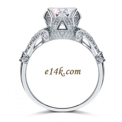 .925 Sterling Silver 2.25 cttw Round Brilliant CZ Cubic Zirconia Engagement Ring , Cubic ...