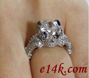 .925 Sterling Silver 2.25 cttw Round Brilliant CZ Cubic Zirconia Engagement Ring , Cubic ...