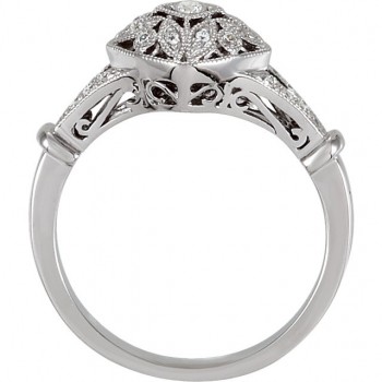 .925 Sterling Silver Round Brilliant Russian CZ Cubic Zirconia Antique ...