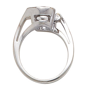 Bezel Set Bypass Ring Mounting for Round Russian CZ Solitaire ...