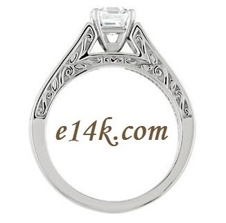 Solid 14k Gold "Any Shape Center Stone" Antique Cathedral Style Hand ...