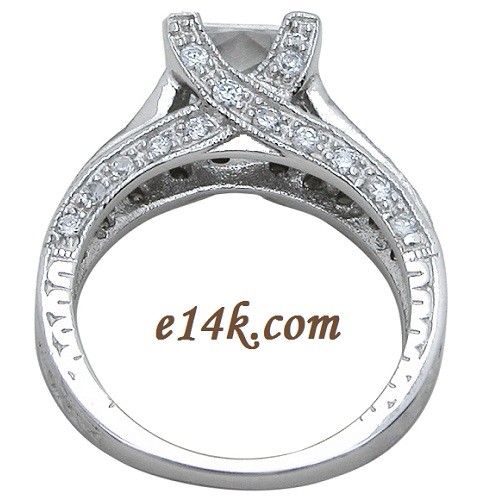 Sterling Silver 2.25 cttw Princess Cut Cubic Zirconia Ring w/ Pinpoint ...