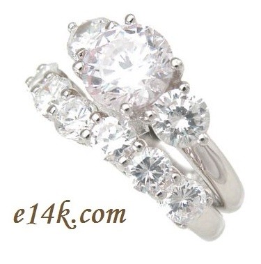 Sterling Silver 4cttw Round Brilliant Cut Russian CZ Three Stone ...